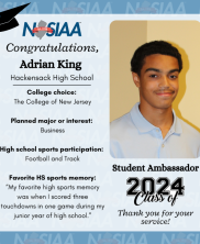 Student Ambassador Adrian King | NJSIAA